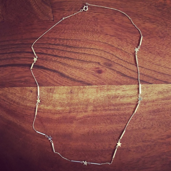 Vintage | Jewelry | Thin Dainty Silver Segmented Star Necklace | Poshmark